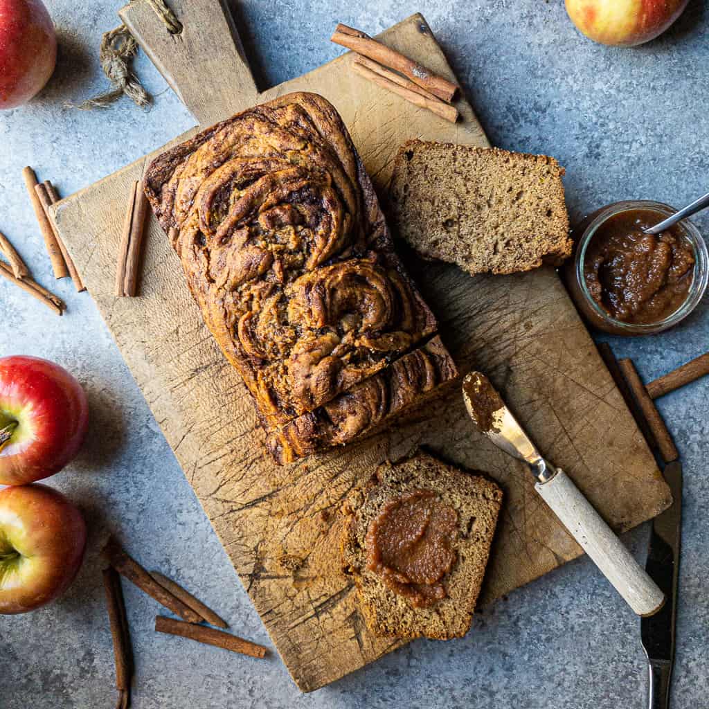 Gluten Free Apple Butter Cinnamon Swirl Bread - The Kitcheneer