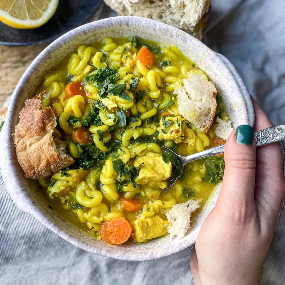 Instant Pot Golden Chicken Noodle Soup - The Kitcheneer