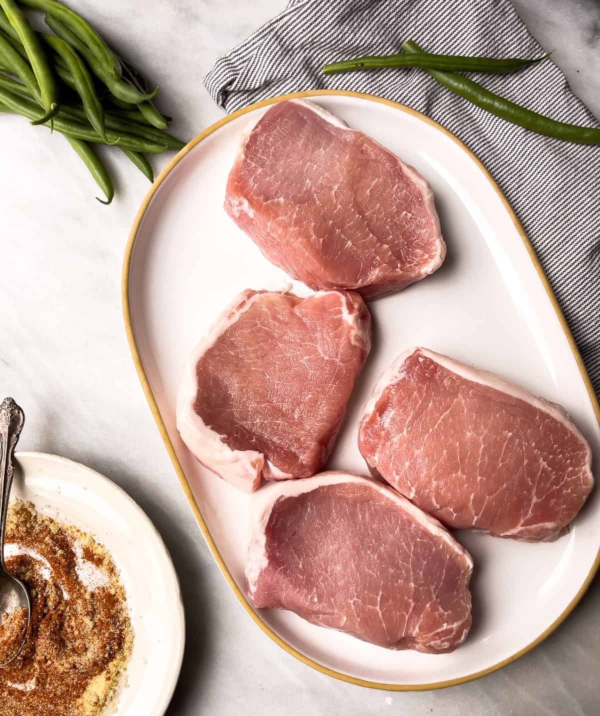 Best DANG Air Fryer Pork Chops and Green Beans - The Kitcheneer